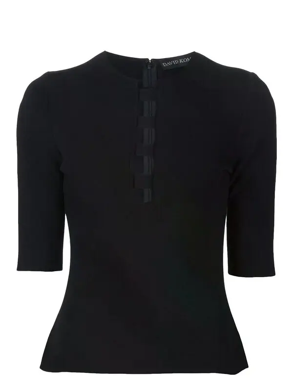 David Koma Paneled Cut Out Top - Black