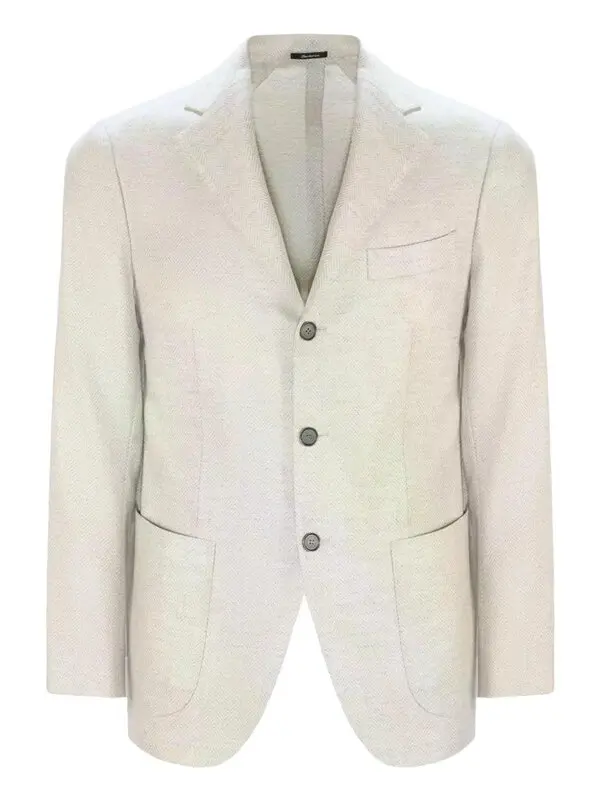 SARTORIO NAPOLI Herringbone Single-breasted Blazer - Neutrals