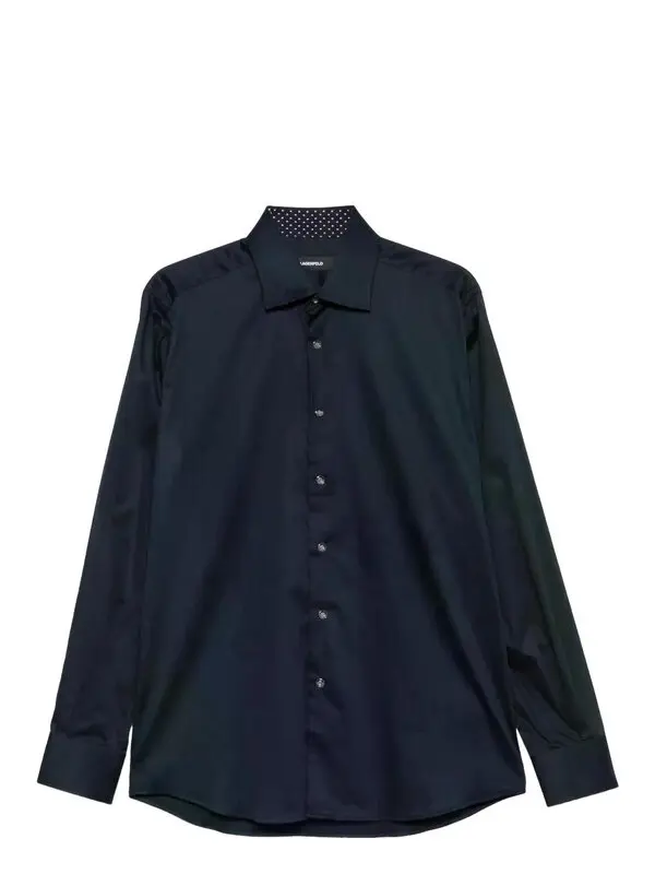 Karl Lagerfeld Long-sleeve Button-down Shirt - Blue