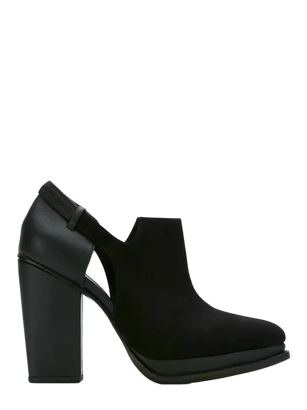 STUDIO CHOFAKIAN Suede Open Boots - Black