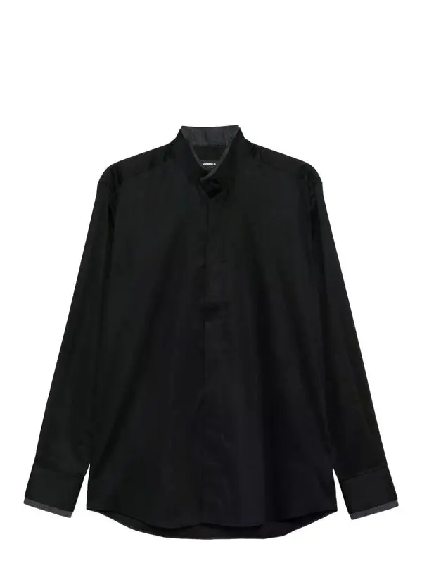 Karl Lagerfeld Mandarin-collar Shirt - Black