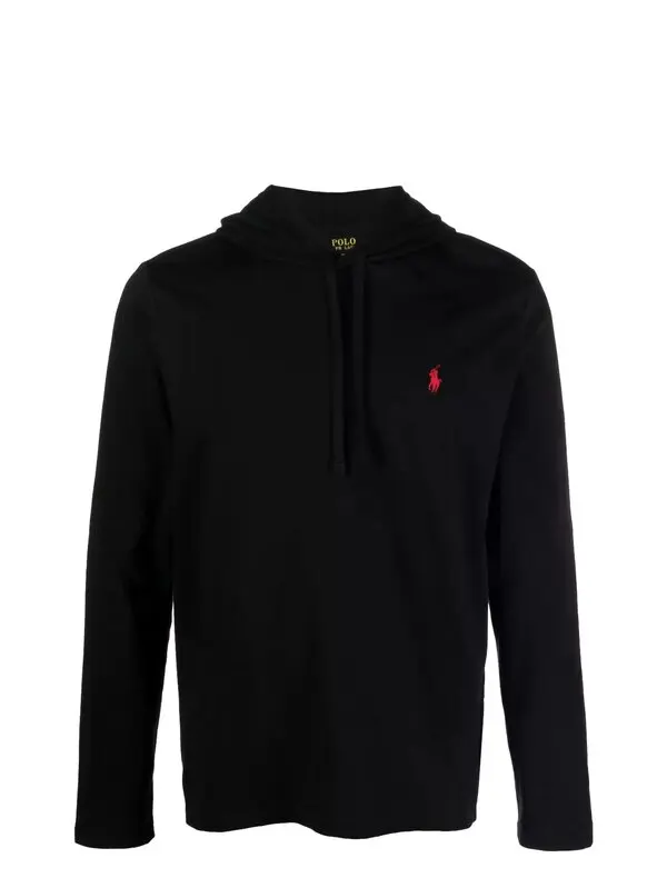 Polo Ralph Lauren Polo Pony-embroidered Cotton Hoodie - Black