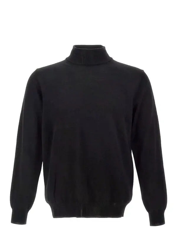 KANGRA Mock-neck Ribbed-cuff Sweater - Black