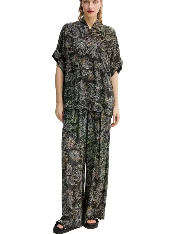 SESSUN Floral Print Trousers - Black