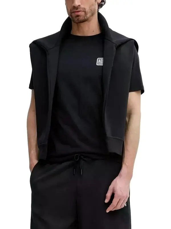 Armani Exchange Half-zip Sweatshirt With Embroidered Logo - Black