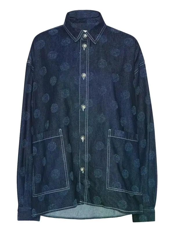 Henrik Vibskov Needle-punch Dotted Denim Shirt - Blue