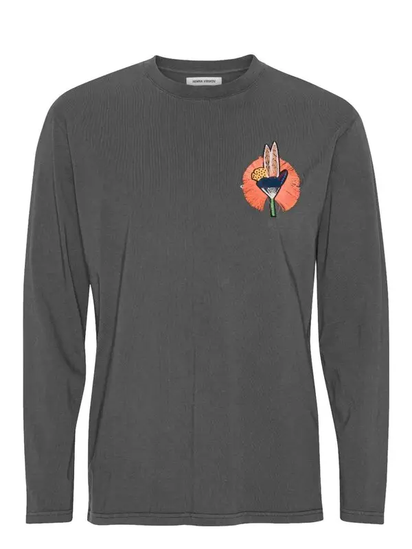 Henrik Vibskov Abstract-print Long-sleeve T-shirt - Grey