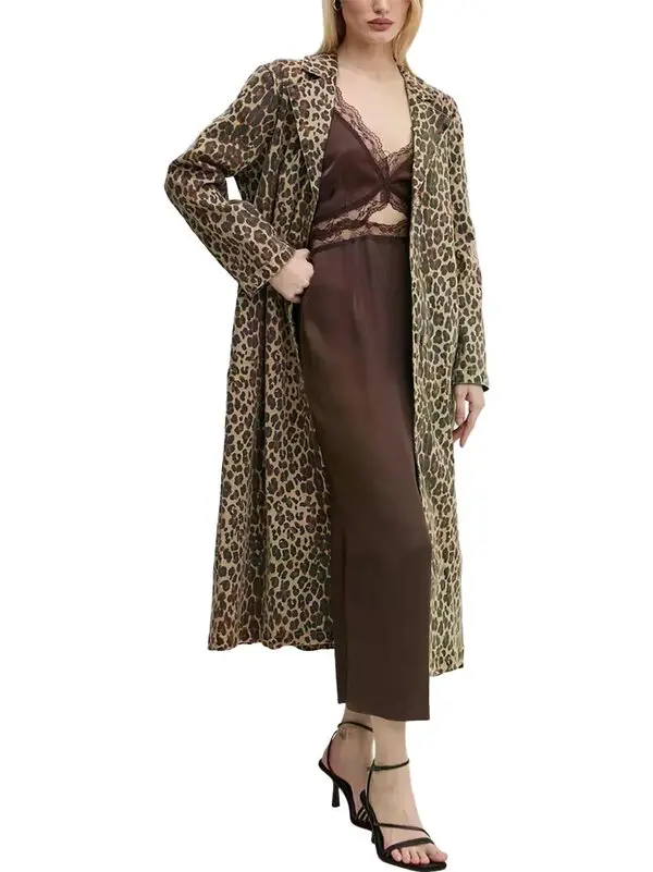NEVER FULLY DRESSED Leopard Print Belted Coat - Neutrals