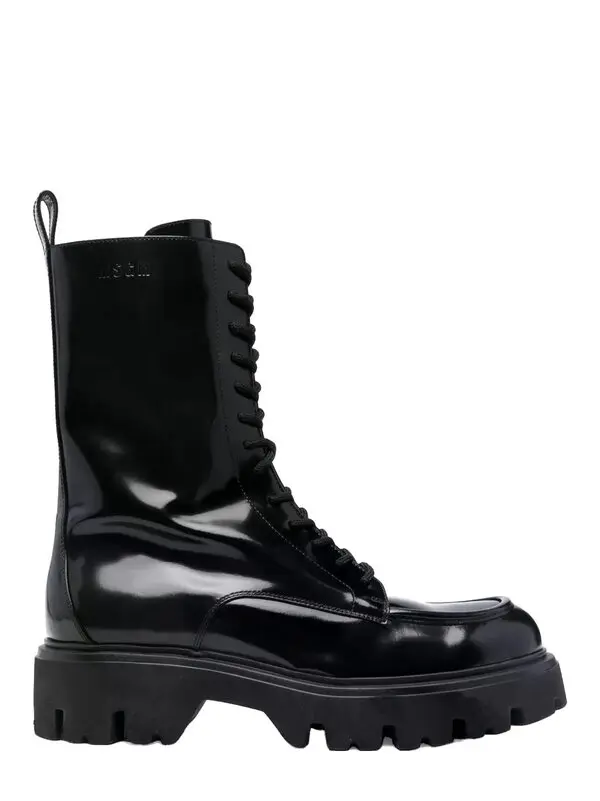 MSGM Lace-up Ankle Boots - Black