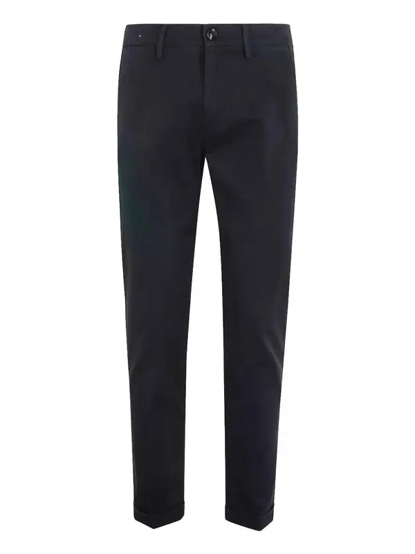 RE-HASH Cuffed Cotton-blend Chinos - Blue