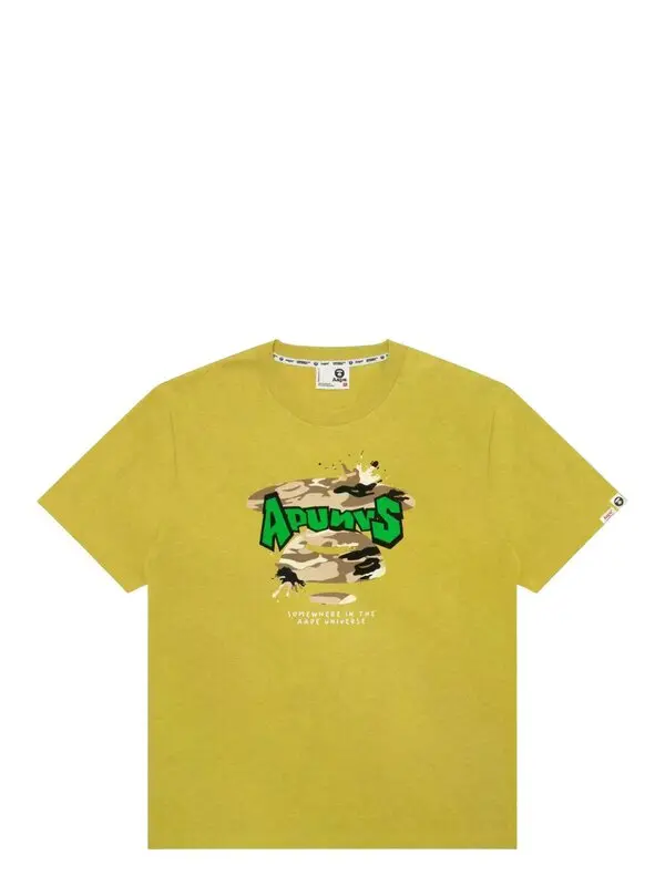AAPE BY *A BATHING APE Aape Head Camo-print T-shirt - Yellow