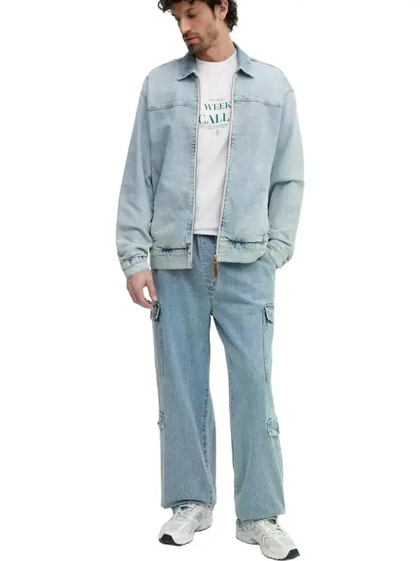 Armani Exchange Cargo Pocket Straight Leg Jeans - Blue
