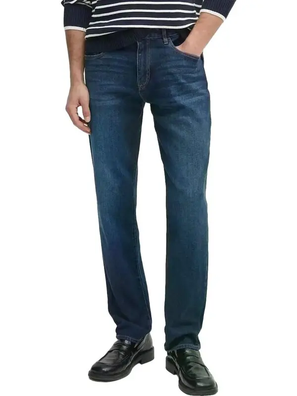 Armani Exchange Logo-embroidered Jeans - Blue