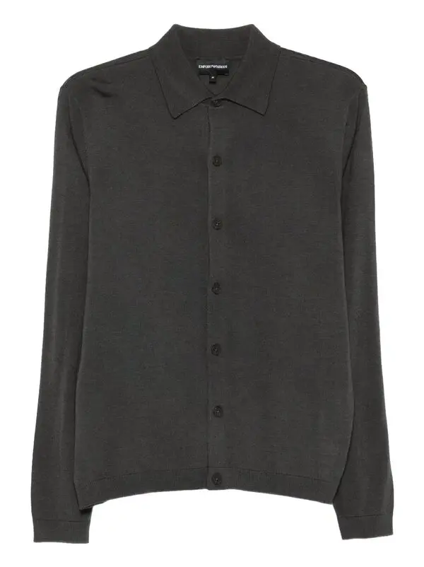 Emporio Armani Polo-neck Button Cardigan - Grey