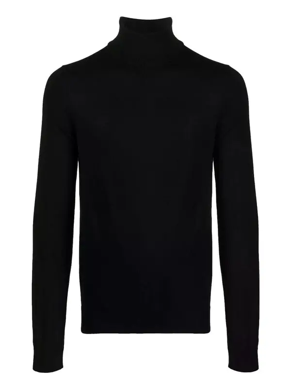 Hugo Virgin Wool Roll-neck Jumper - Black
