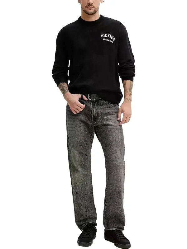 Dickies Embroidered Logo Crew-neck Sweater - Black