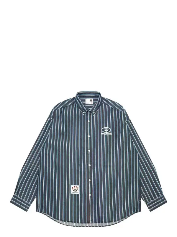 AAPE BY *A BATHING APE Striped Embroidered Shirt - Blue