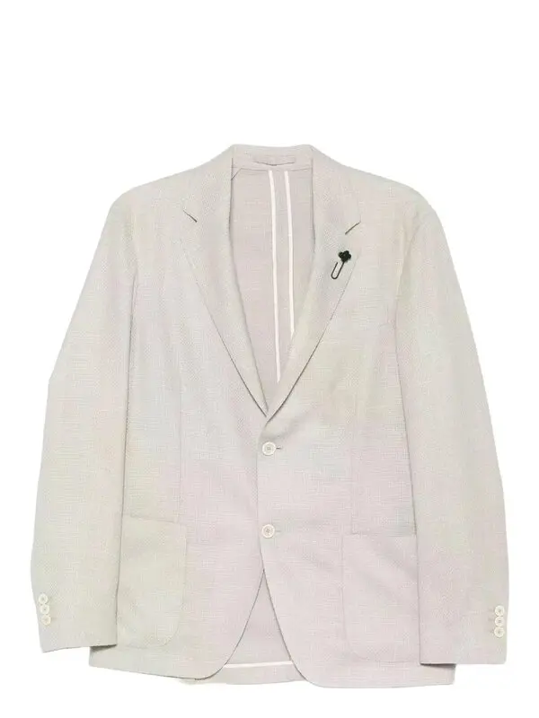LARDINI Patch Pocket Two Button Jacket - Neutrals