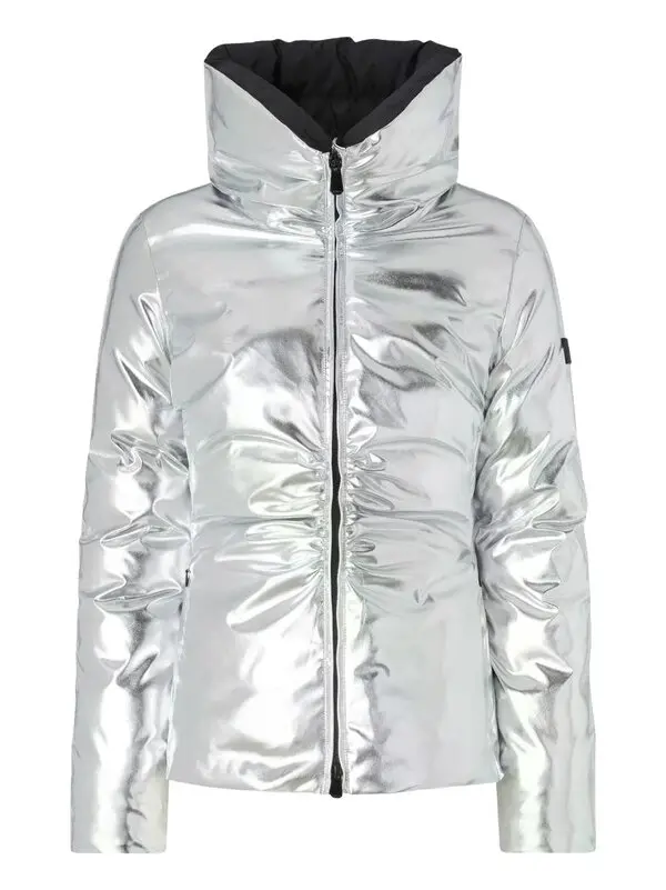 Pinko Metallic High-neck Jacket - Silver