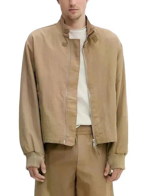 WON HUNDRED Zip-up Jacket With Ribbed Cuffs - Neutrals