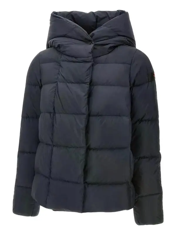 Peuterey Quilted Jacket With Wraparound Hood - Blue
