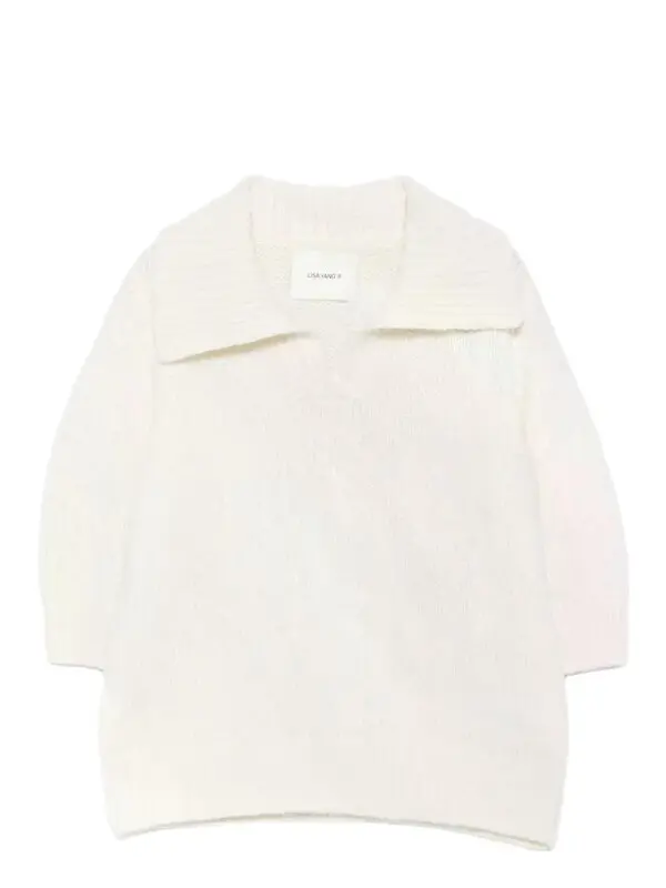 LISA YANG Wide-collar V-neck Jumper - Neutrals