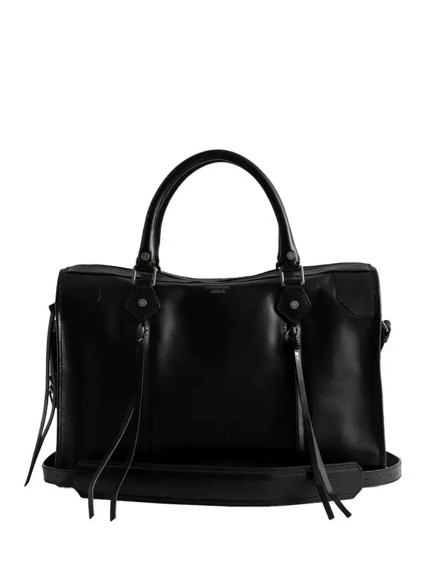 Zadig&Voltaire Leather Tote Bag With Tassel Detail - Black