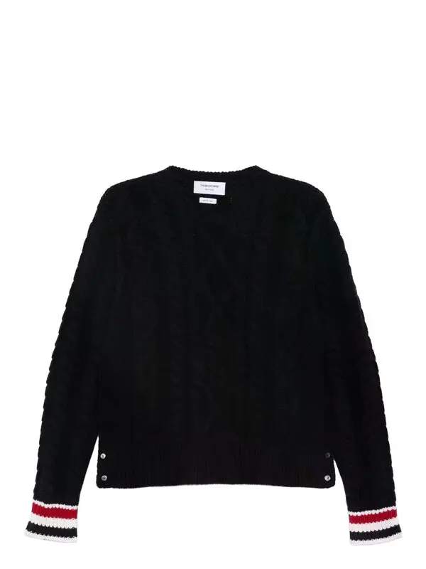 Thom Browne Aran-knit Wool Sweater - Blue
