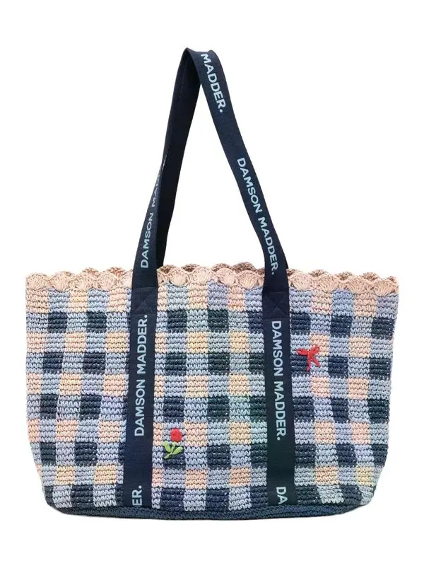 DAMSON MADDER Raffia Tote Bag - Blue