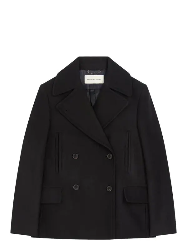 Dries Van Noten Double-breasted Wool-blend Jacket - Black