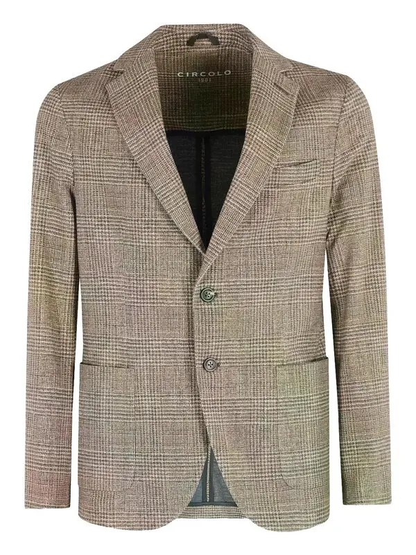 CIRCOLO 1901 Checked Two-button Blazer - Brown