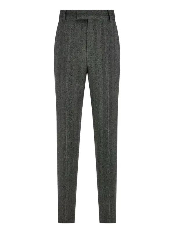 FERRAGAMO Herringbone Trousers - Grey
