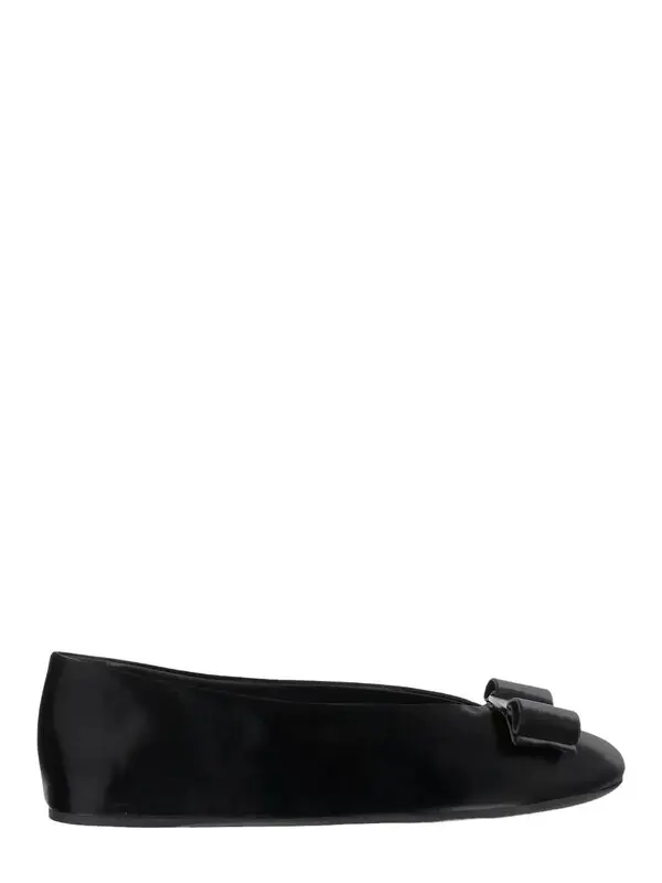 FERRAGAMO Ballet Flats With Bow Detail - Black