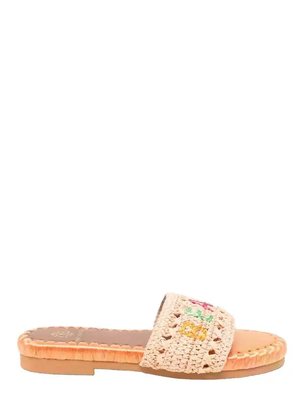 DE SIENA Crochet Raffia Sandals - Orange