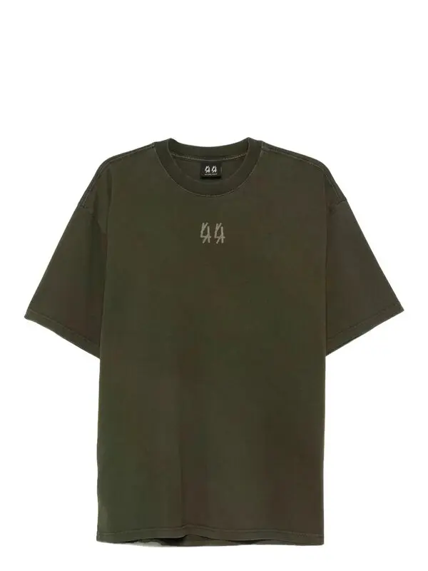 44 LABEL GROUP Logo-embroidered Cotton T-shirt - Green