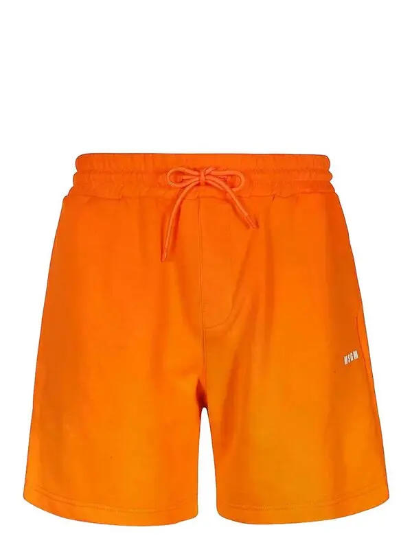 MSGM Elasticated-waistband Cotton Shorts - Orange