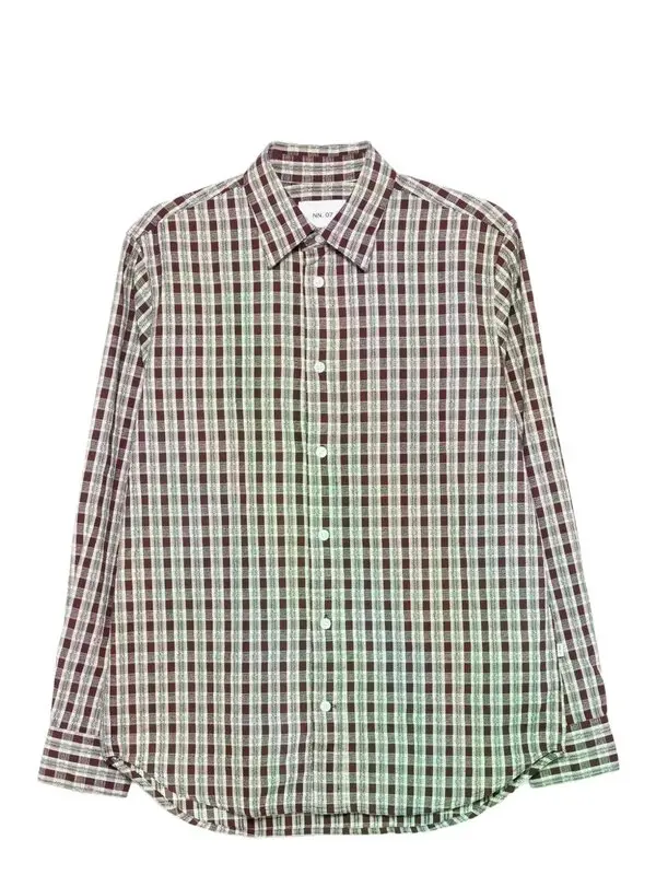 Nn07 Colby Checked Cotton Shirt - Red