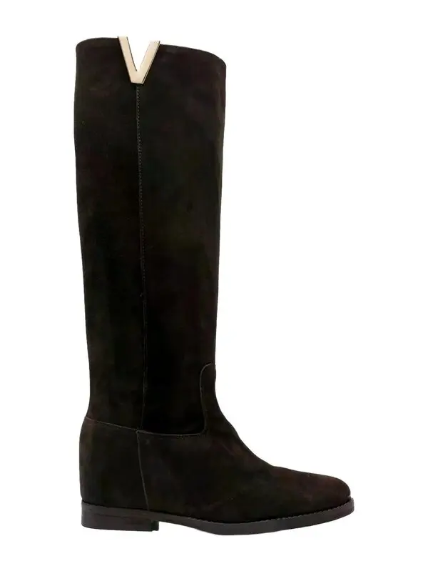 JULIE DEE Knee-high Suede Boots - Brown