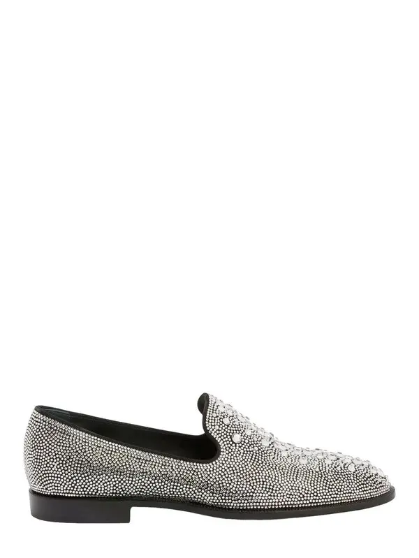 GIUSEPPE ZANOTTI Anthime Crystal-embellished Loafers - Black