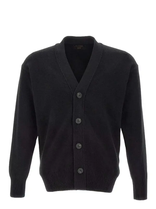 GRAN SASSO V-neck Wool Cardigan - Black