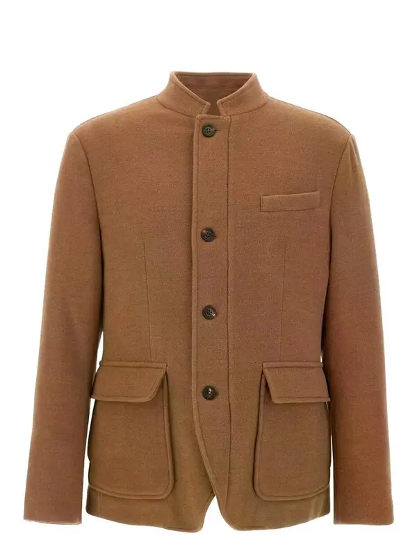 Eleventy Button-fastening Jacket - Brown