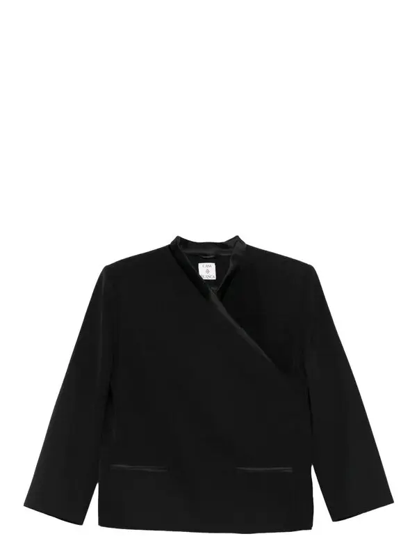 Casablanca Satin-trimmed Wrap Jacket - Black