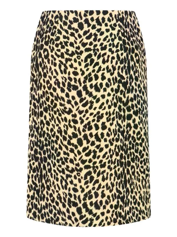 Aspesi Leopard Print Midi A-line Skirt - Brown