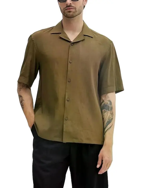 BOSS Revere-collar Short-sleeve Shirt - Green