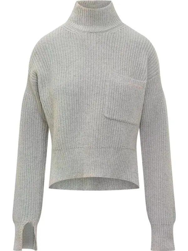 Marni Turtleneck Sweater With Pocket - Grey