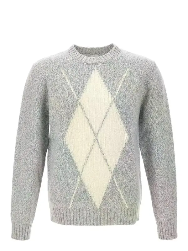 Eleventy Geometric-pattern Wool Sweater - Grey