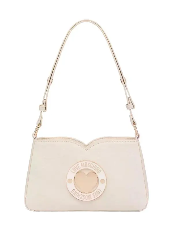 Moschino Heart-plaque Shoulder Bag - White