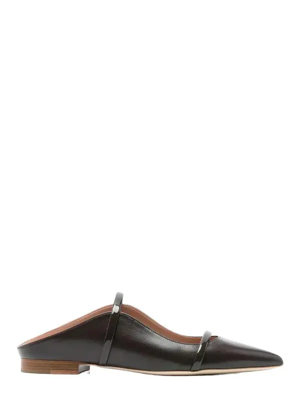 MALONE SOULIERS Maureen Leather Flat Mules - Brown