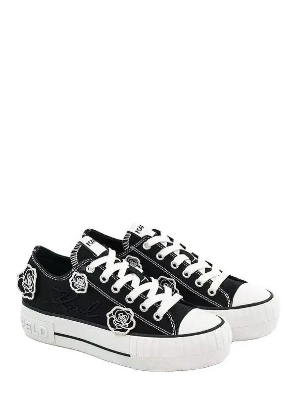 Karl Lagerfeld Rose-embellished Sneakers - Black