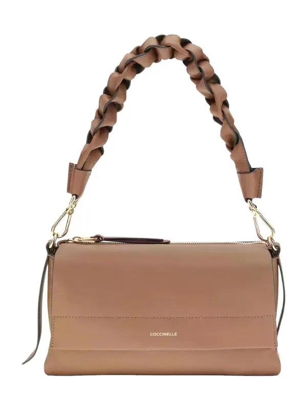 COCCINELLE Calf-leather Shoulder Bag With Braided Handle - Brown